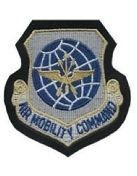 USAF Patch (AF-P02B) Air Mobility Command Full Color On Leather with F ...